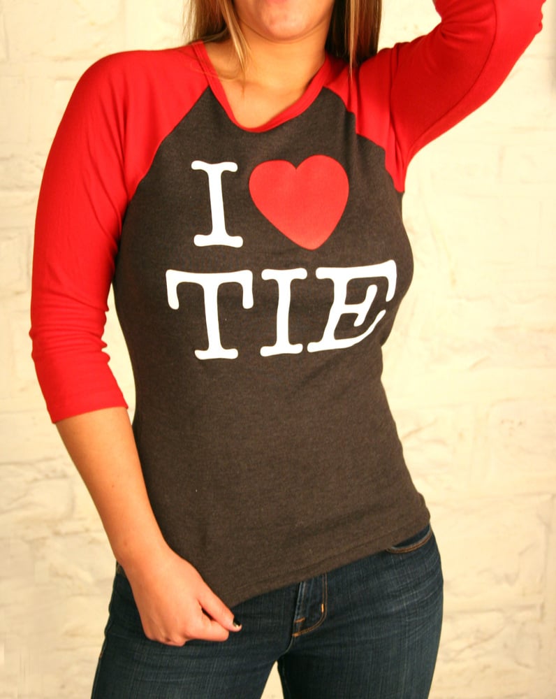 TIEmerch — I LOVE TIE Raglan Girls Shirt American Apparrel