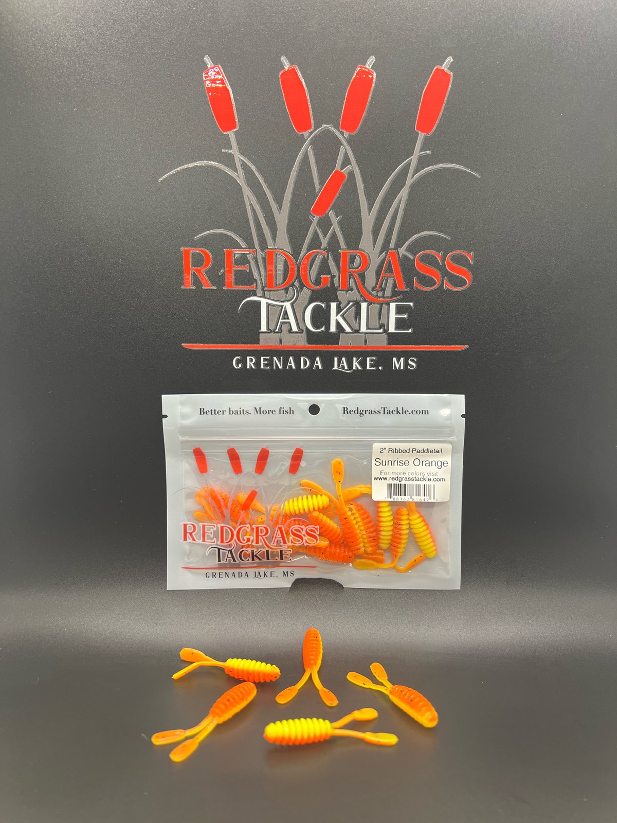 2" Ribbed Paddletail - Sunrise Orange | Redgrass Tackle