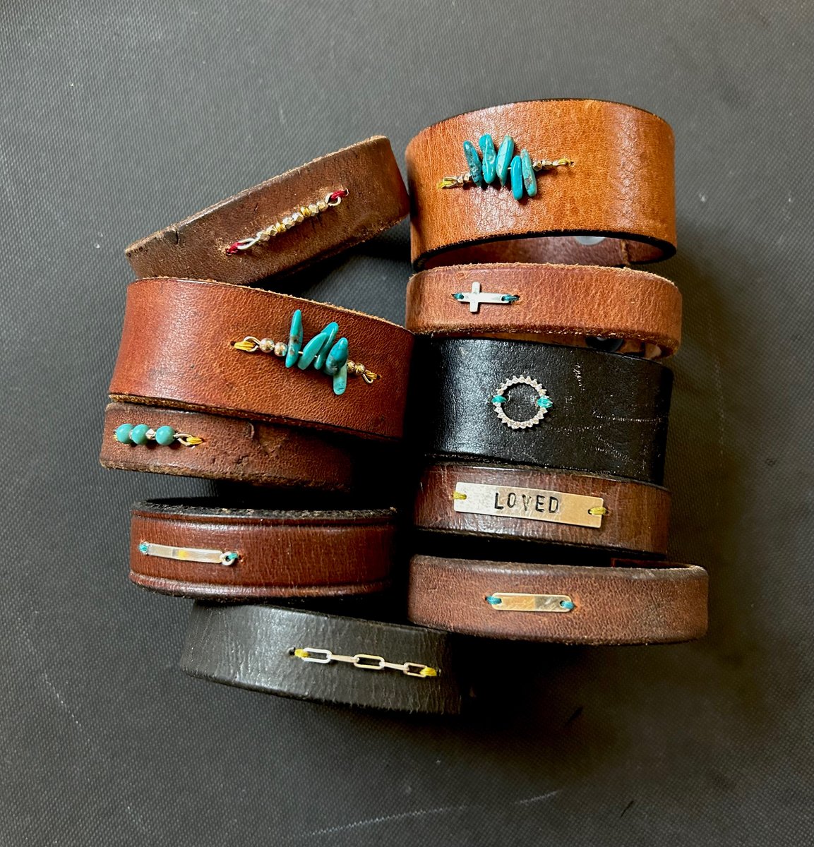 Leather cuffs | bluedye