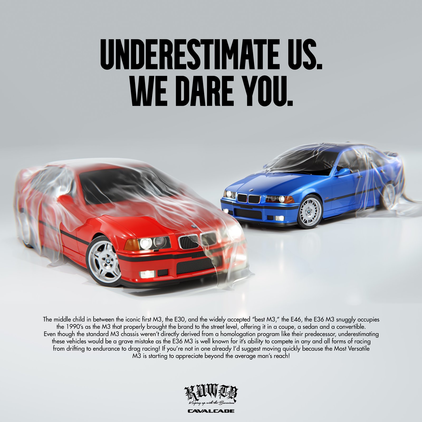 Keeping Up With The Bavarians — E36 M3 Classic Advertisement Poster