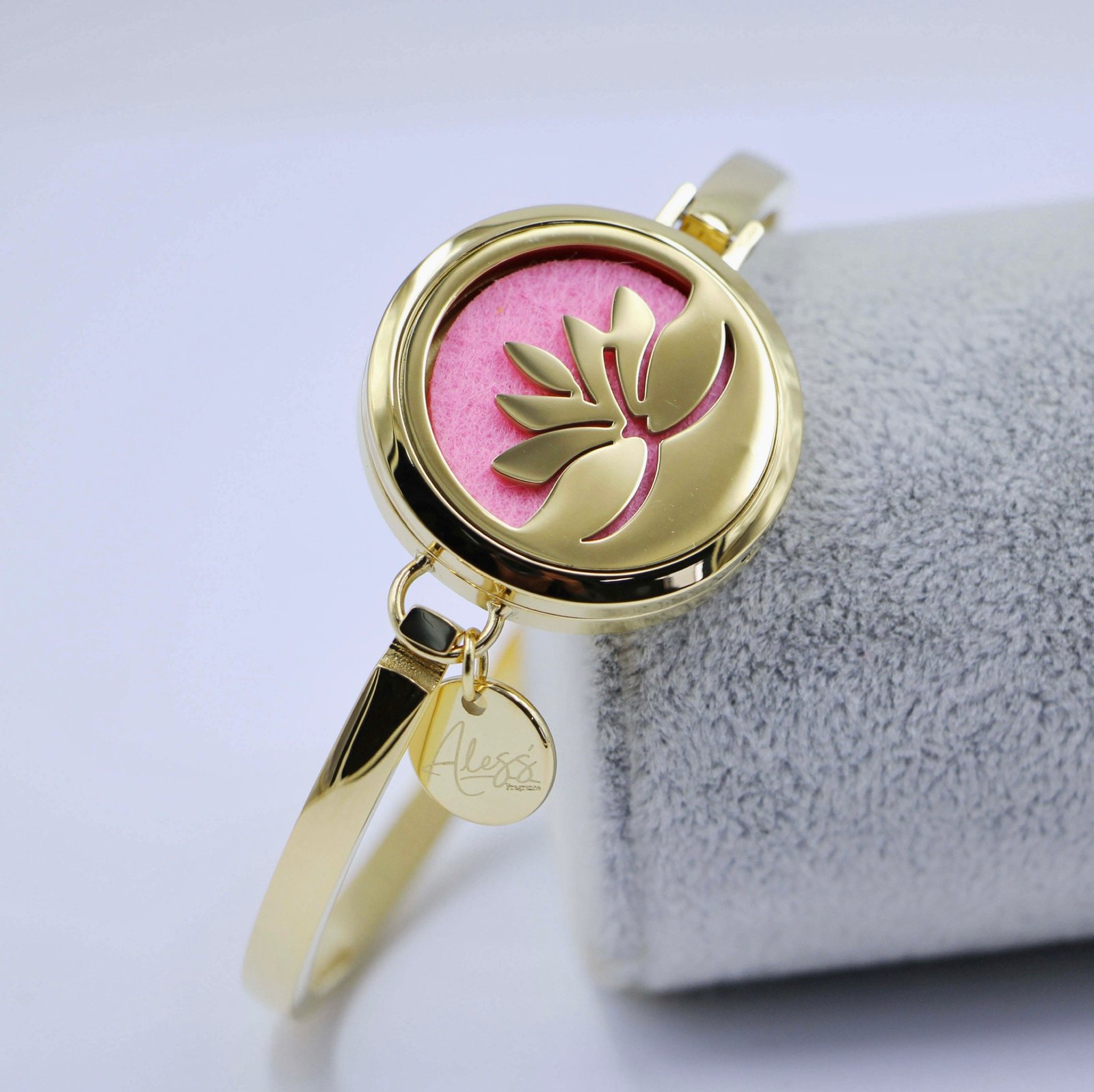 OBSESS 14K Gold Diffuser Lotus Bangle Bracelet for women, by Alesś ...