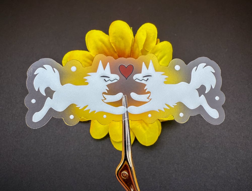 Lovey Winter Wolves (Transparent) Sticker (small!) | Mothsprout Art