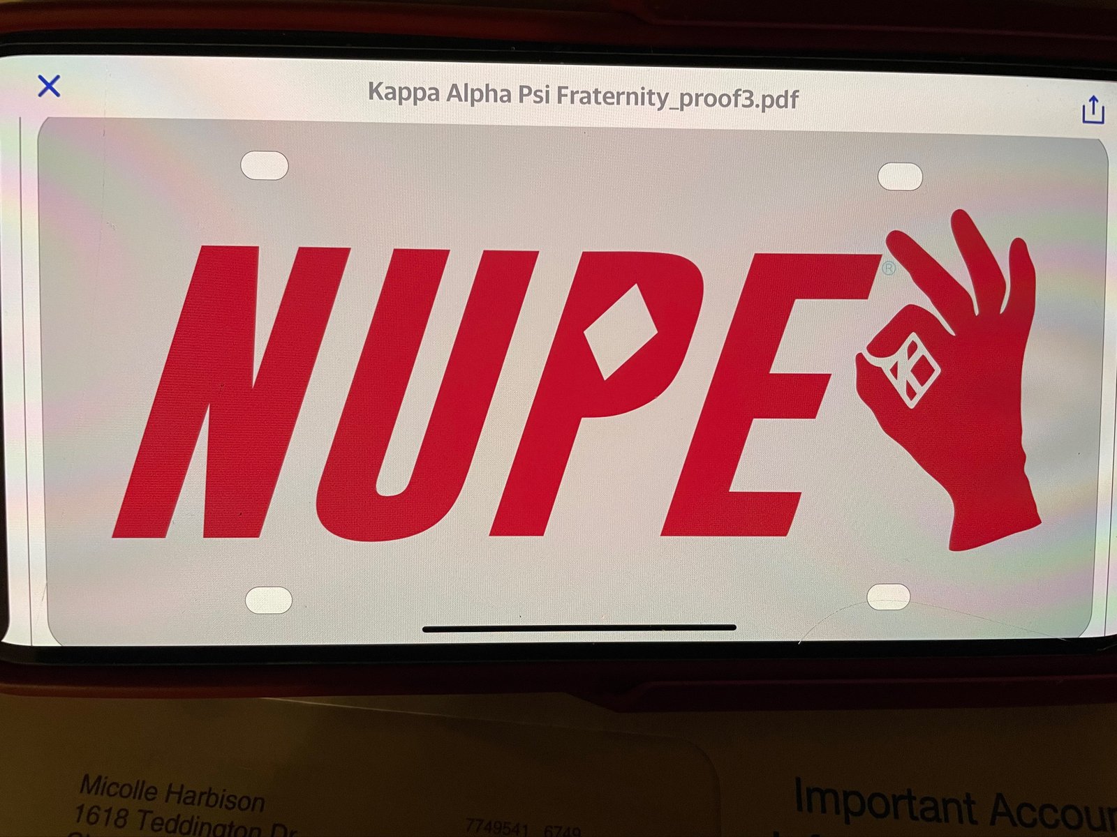 NUPE WITH YO MIRRORED & RED LICENSE PLATE | Tau Nupes Greek Shop