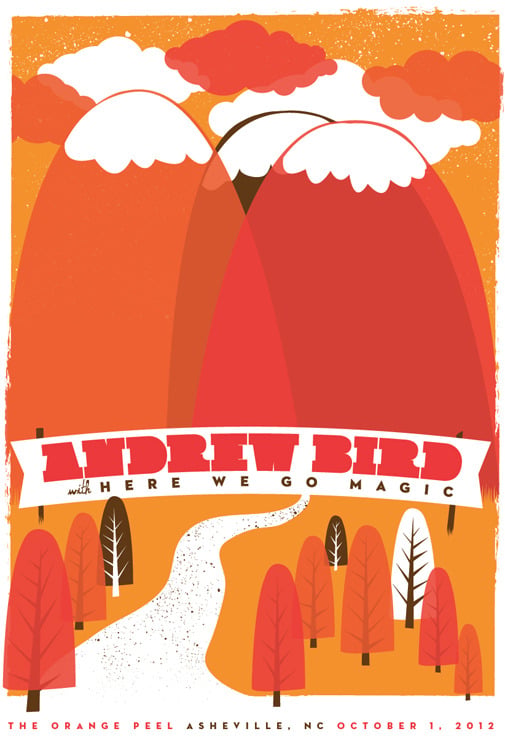 Andrew Bird Ashville NC Silkscreen Poster | strawberryluna