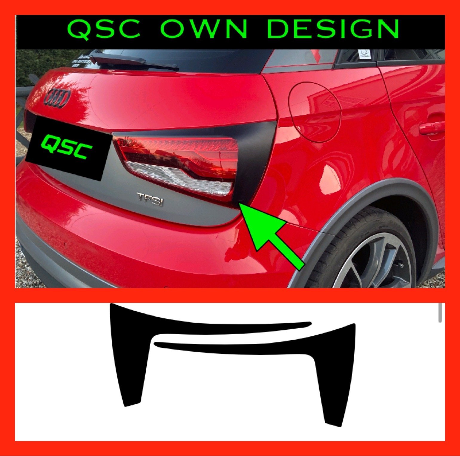 X2 Audi A1 1st Generation Rear Light Surround Stickers | QsCustom