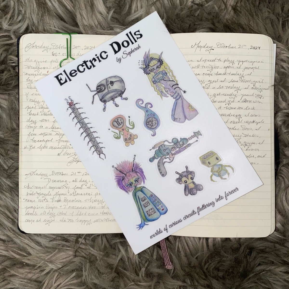 Electric Dolls 5x7 sticker sheet (9pc) | Seph