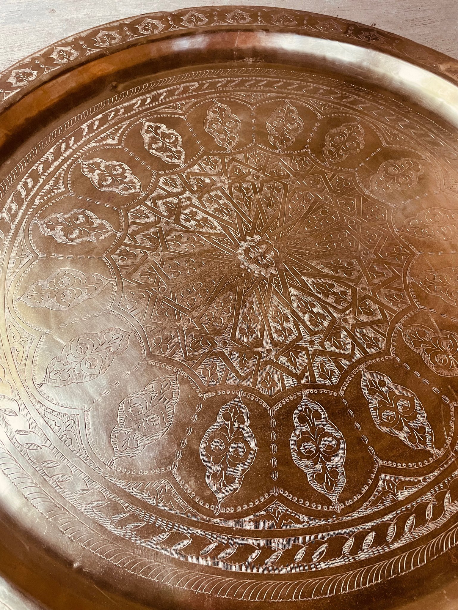 Antique Massive Brass Plate Agenos
