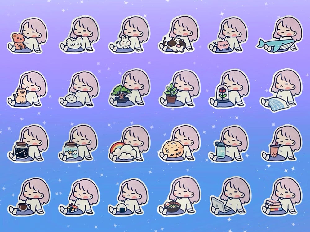 Things on Lap Series Vinyl Stickers | Spaces Between