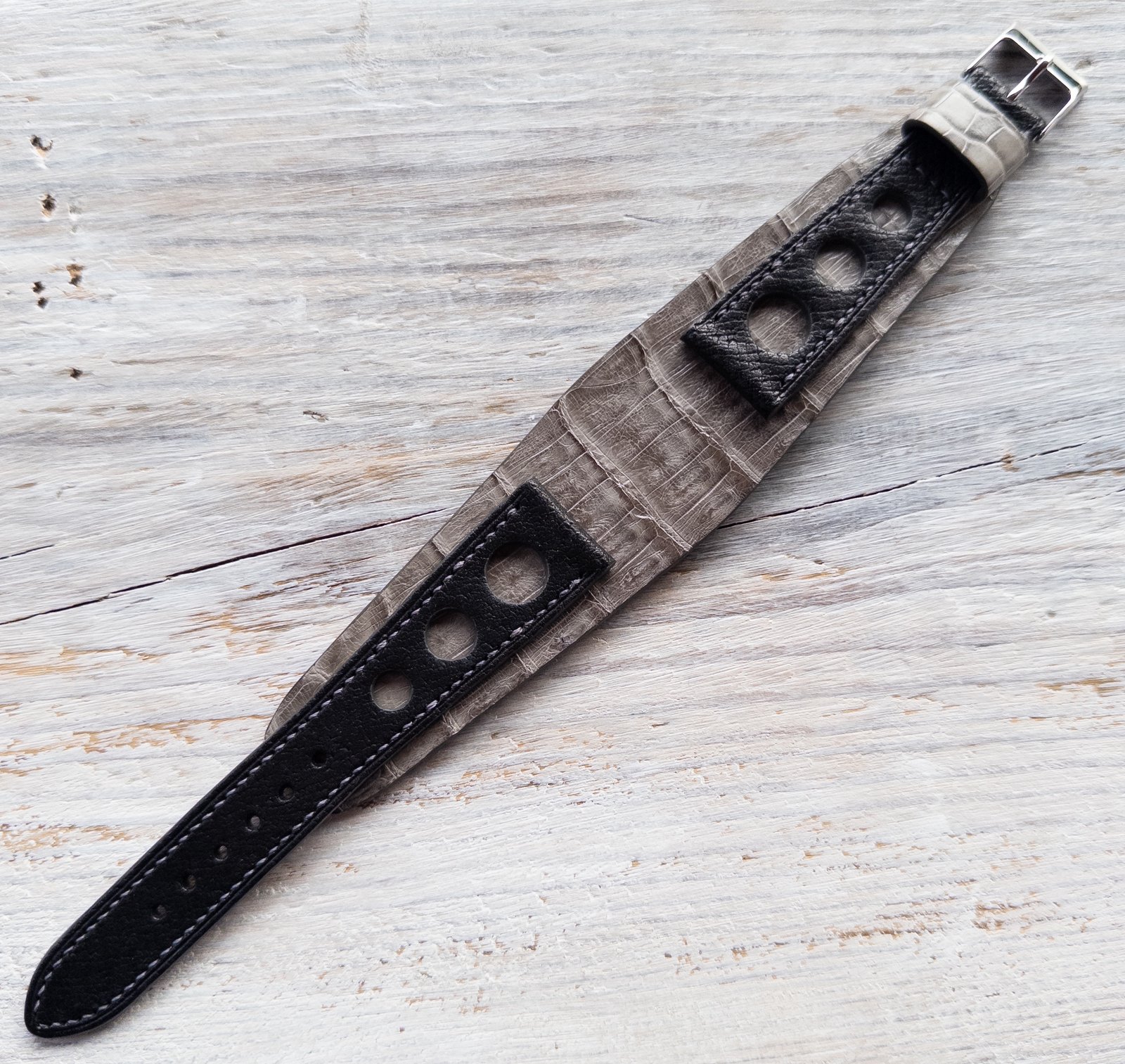 20mm Alligator/Wild Pigskin Rally Bund | Watchstrapheaven