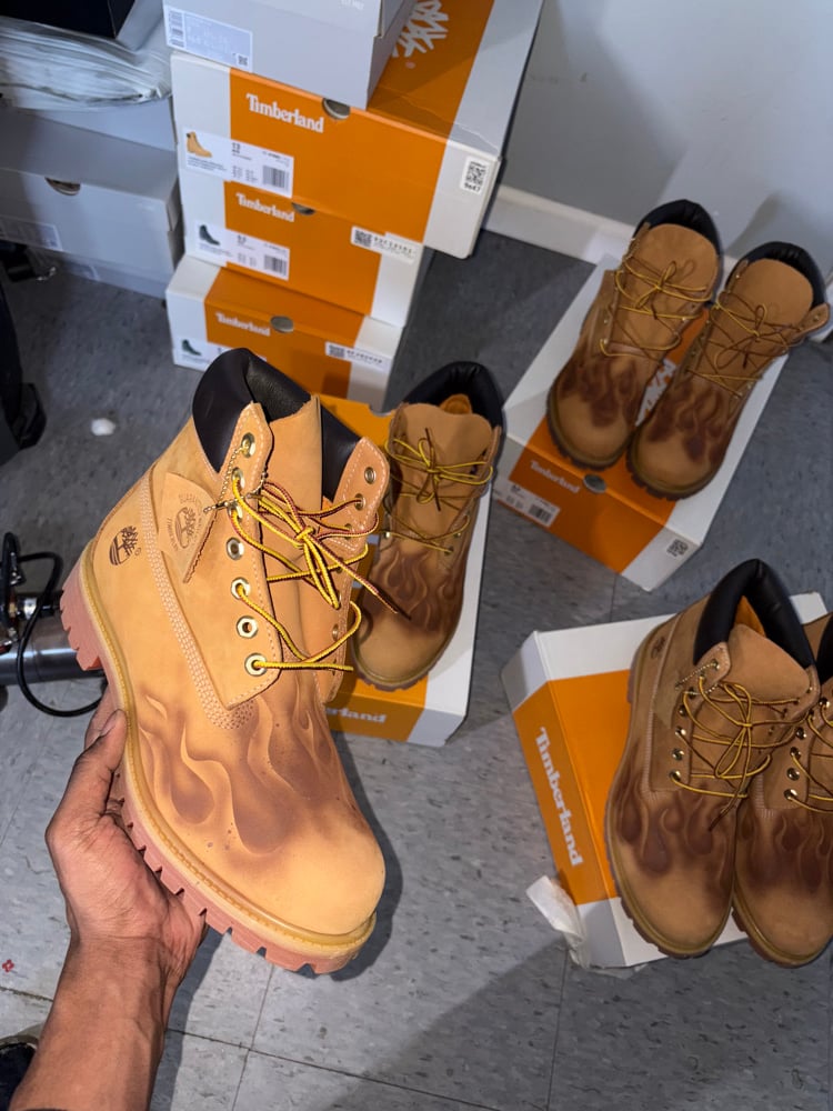 Fire Flame Timberland | Braggs Custom Sneakers ️