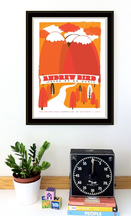 Andrew Bird Ashville NC Silkscreen Poster | strawberryluna