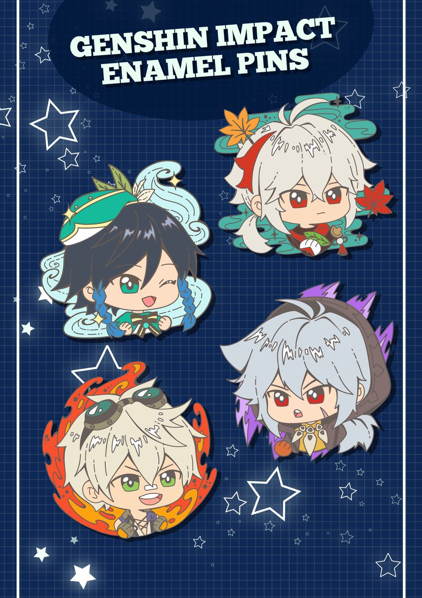 Genshin Impact Enamel Pins | Ainudraws