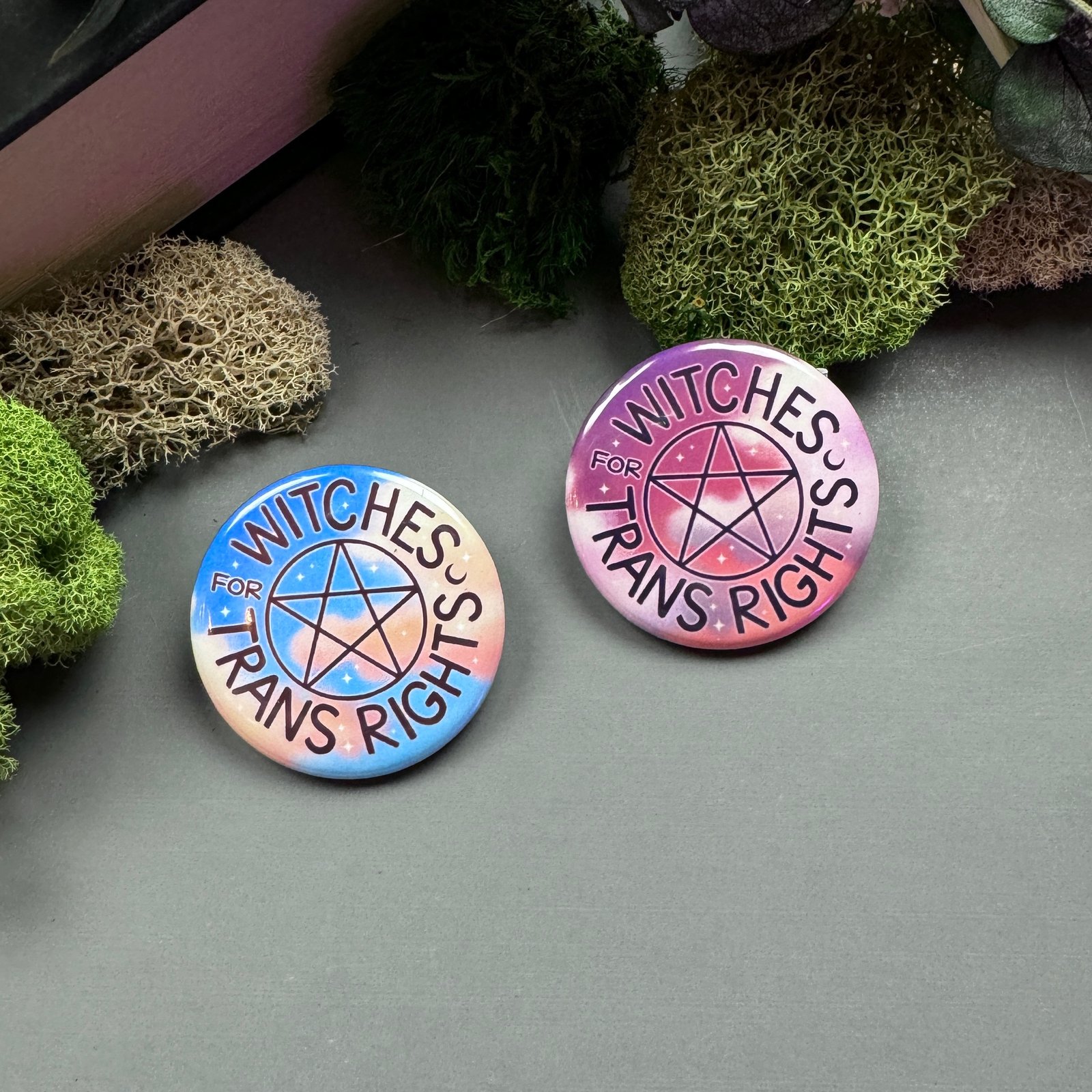 Witches for Trans Rights Button | Willow & Roxas