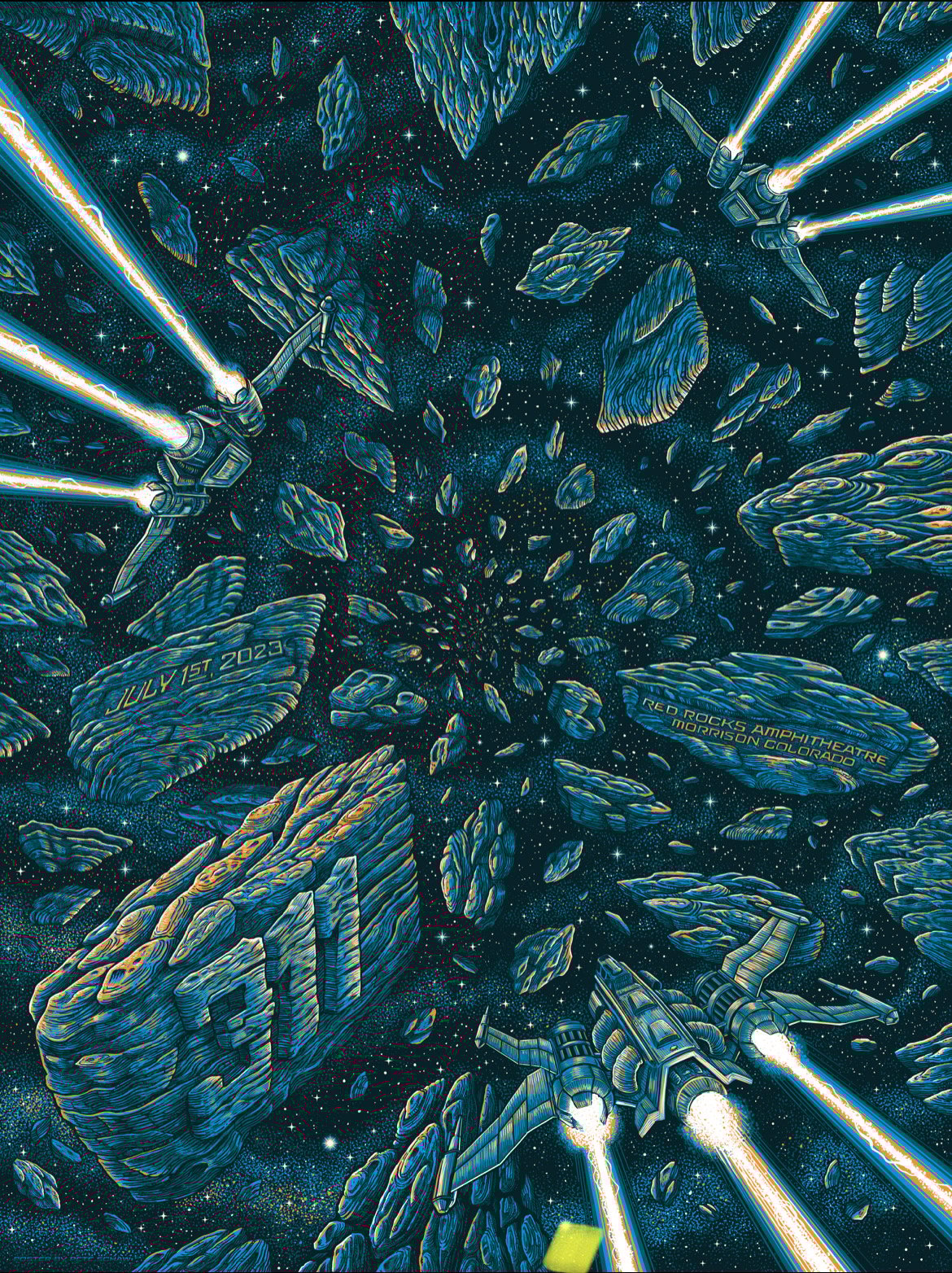 311 Red Rocks - Blue edition on White Paper | Pete Schaw Visuals