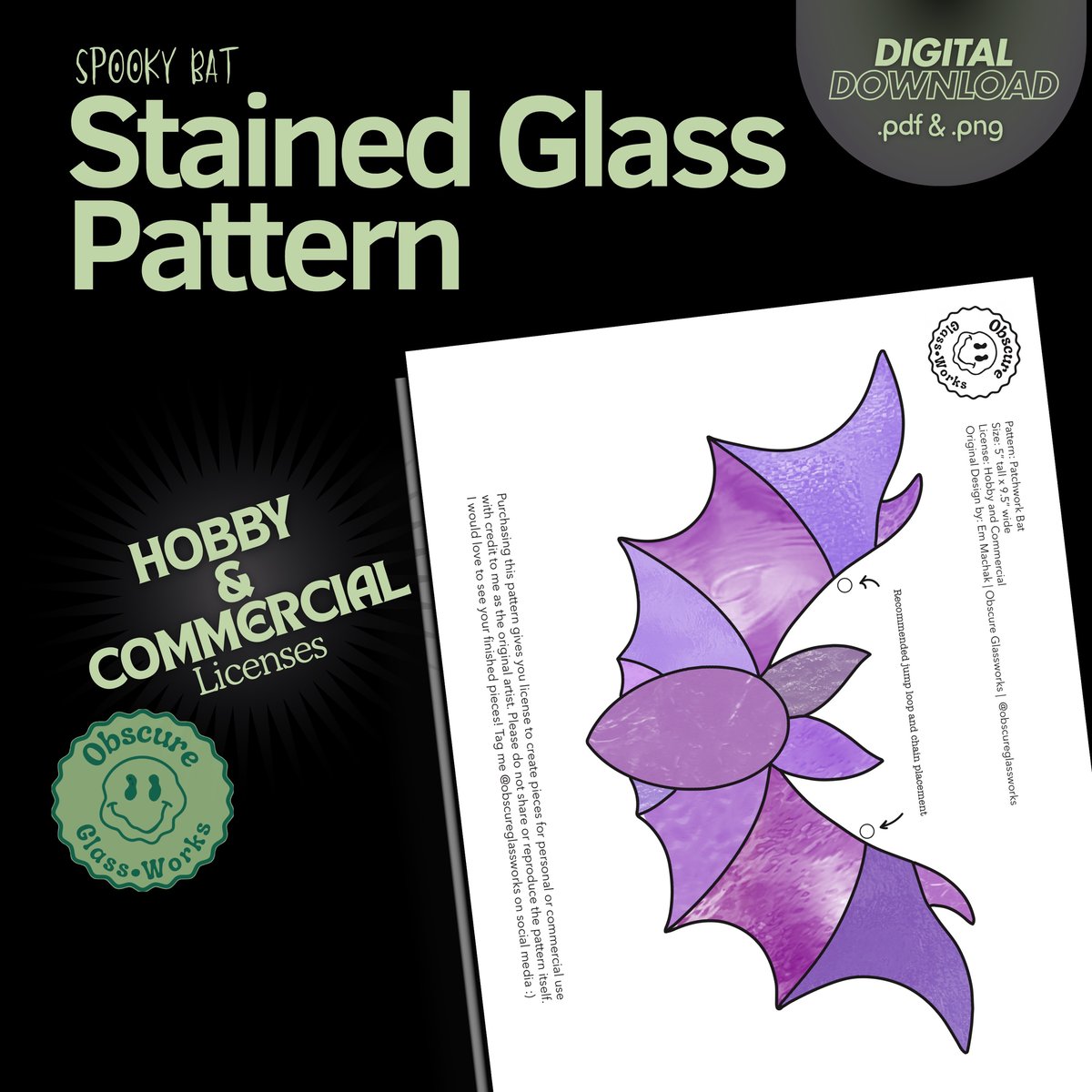 Batty (Digital Pattern Only) | Obscure Glass Works
