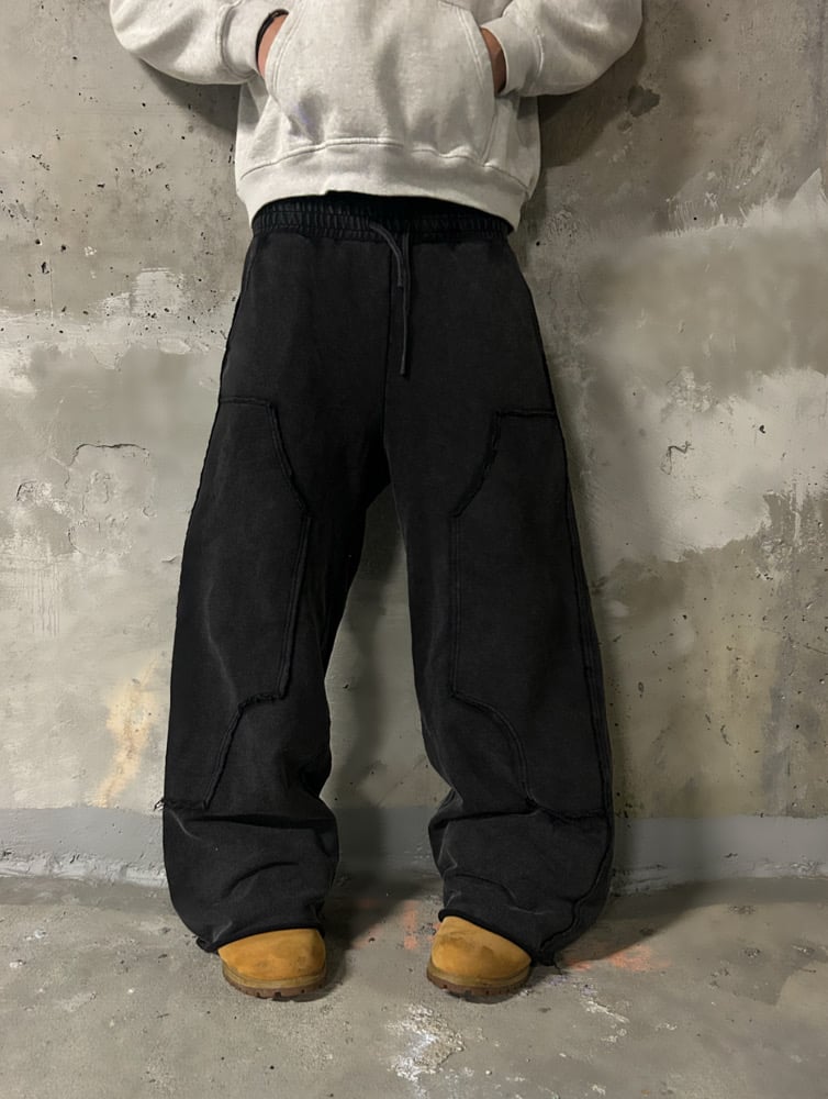 Black Double Knee Sweats | S'p Studio