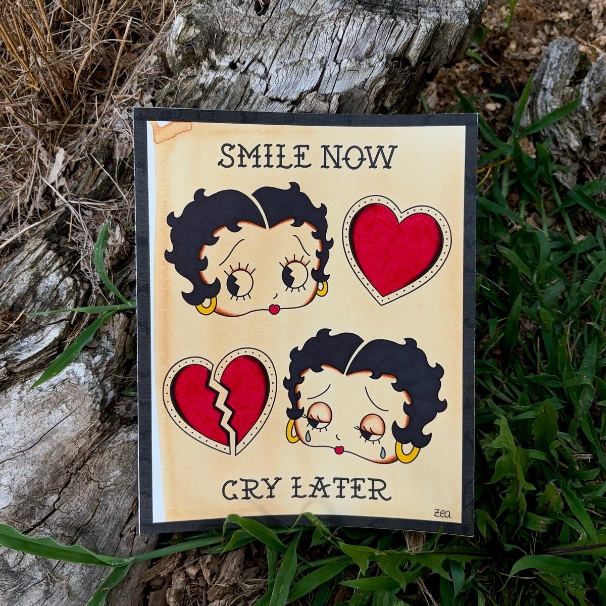 Smile Now Cry Later Print Art By Zea Jadyn