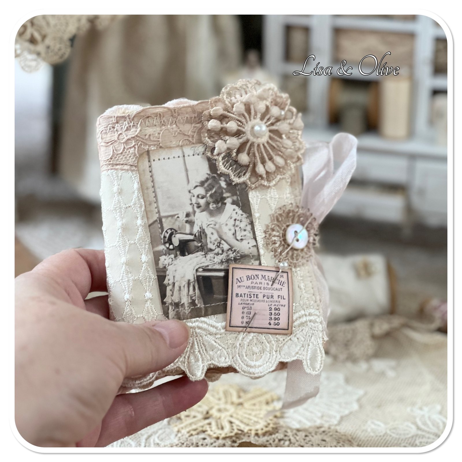 handmade sewing notions fabric lace sample book 1 | Lisaandolive