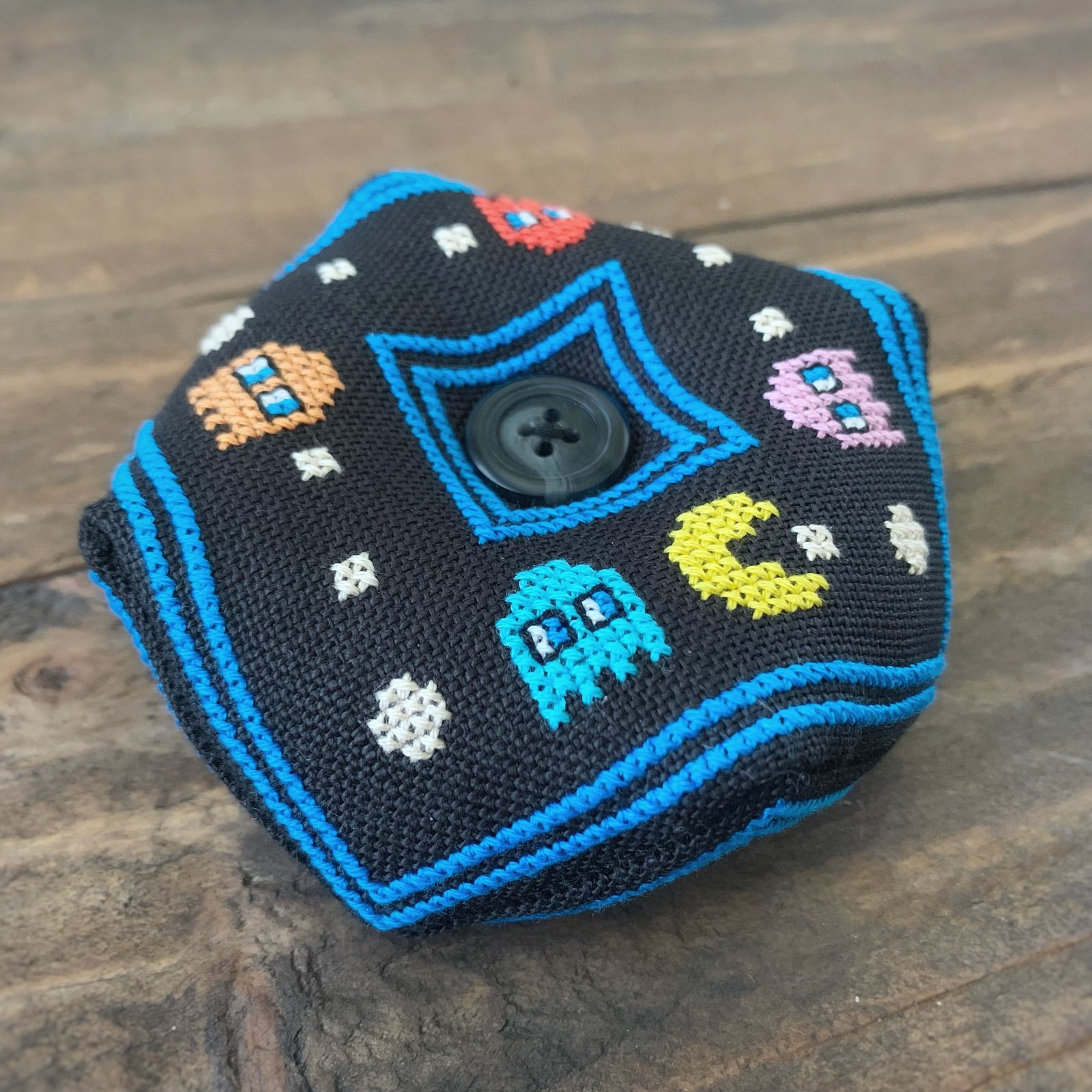 PAC-MAN Biscornu Cross Stitch PDF Pattern | The Needle & Floss