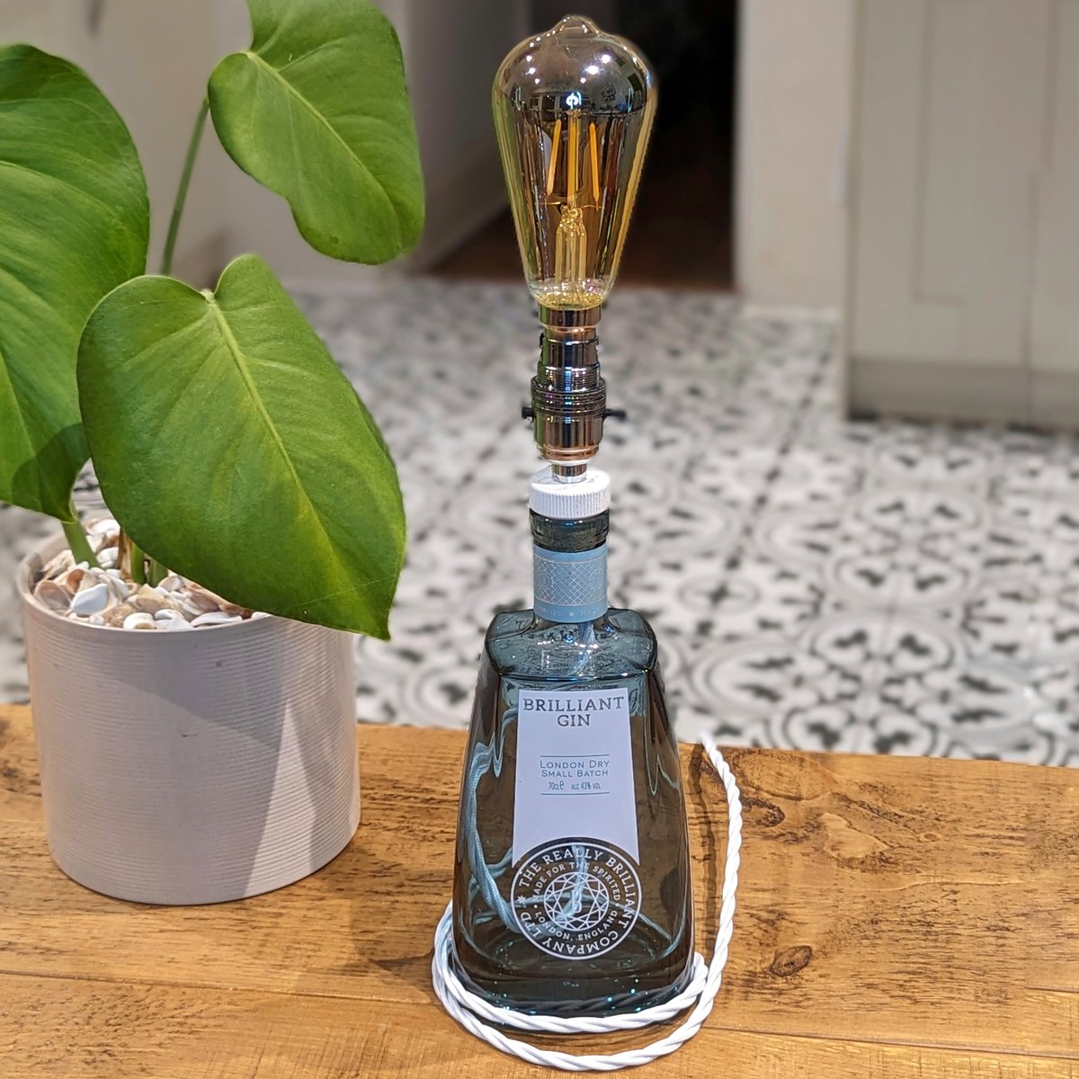 Brilliant Gin Bottle Lamp | Nature Reclaimed Upcycle