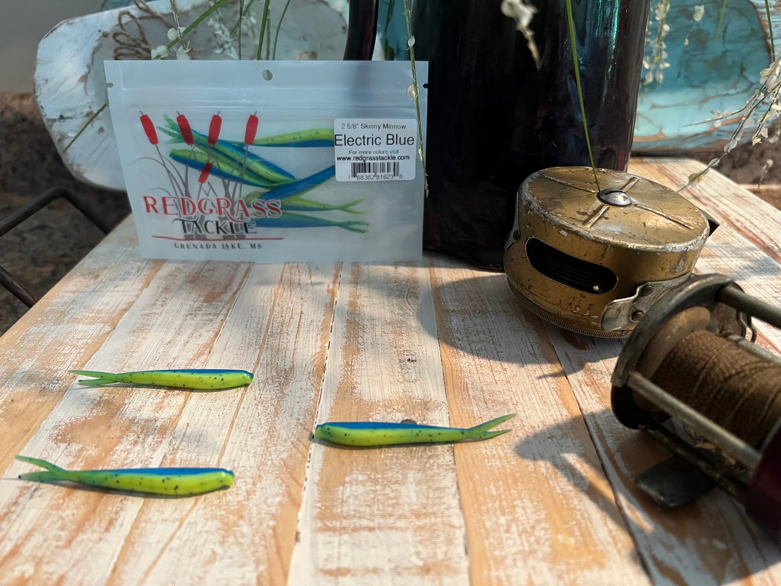 2 5/8" Split tail Skinny Minnow - Electric Blue | Redgrass Tackle