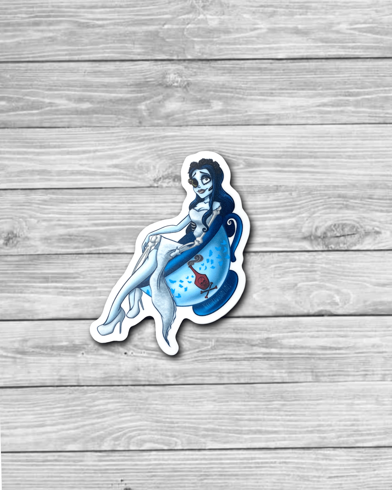 Teacup Emily | 3' Inch Corpse Bride inspired Vinyl Sticker ...