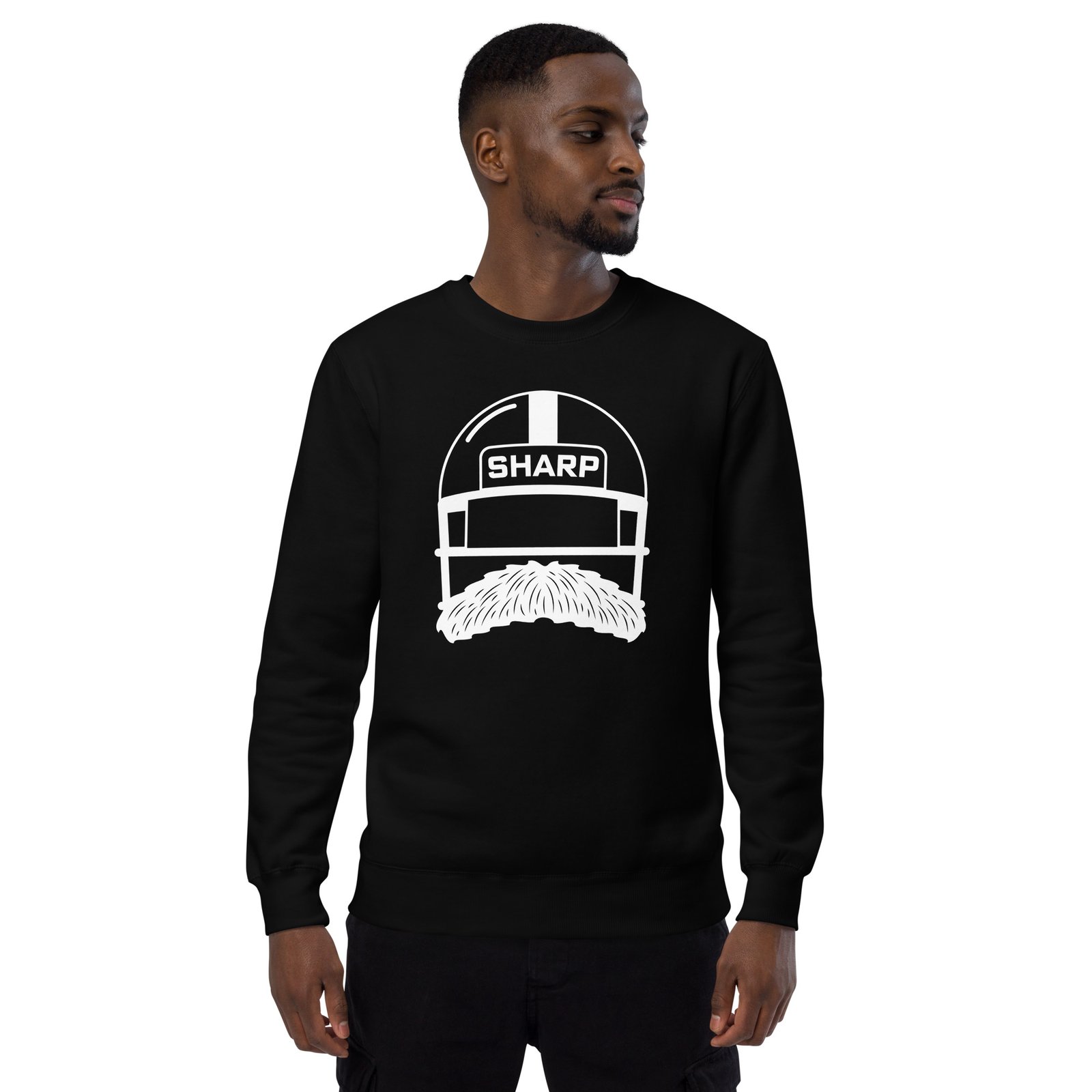 Sweatshirt: Sharp Football White Logo | Sharp Football Merch