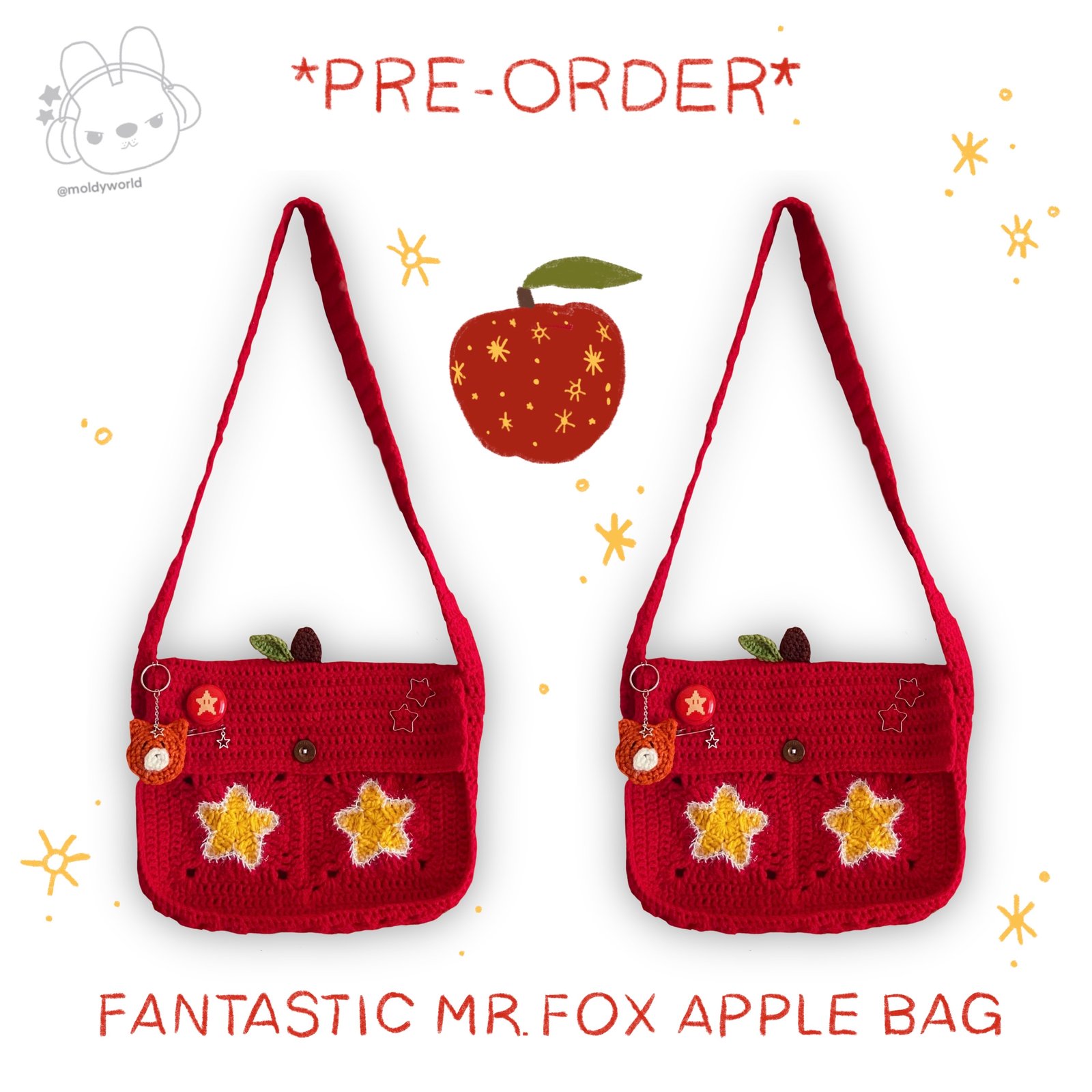 *PRE-ORDER* FANTASTIC MR FOX APPLE BAG | MOLDYWORLD