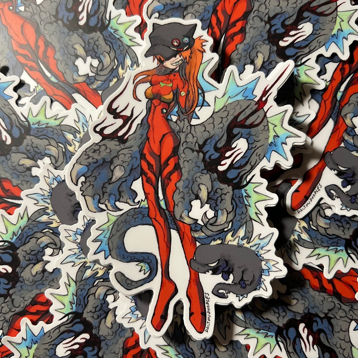Asuka X Godzilla Sticker | Dalton Doodles Online Shop