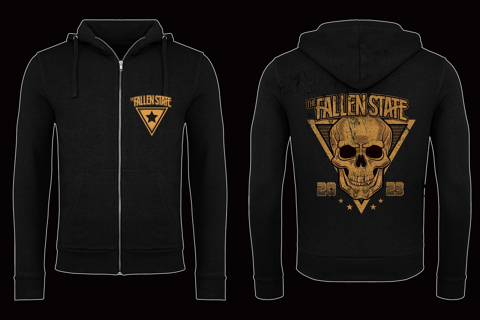 Burnt Orange Skull Logo Zip Hoody | The Fallen State