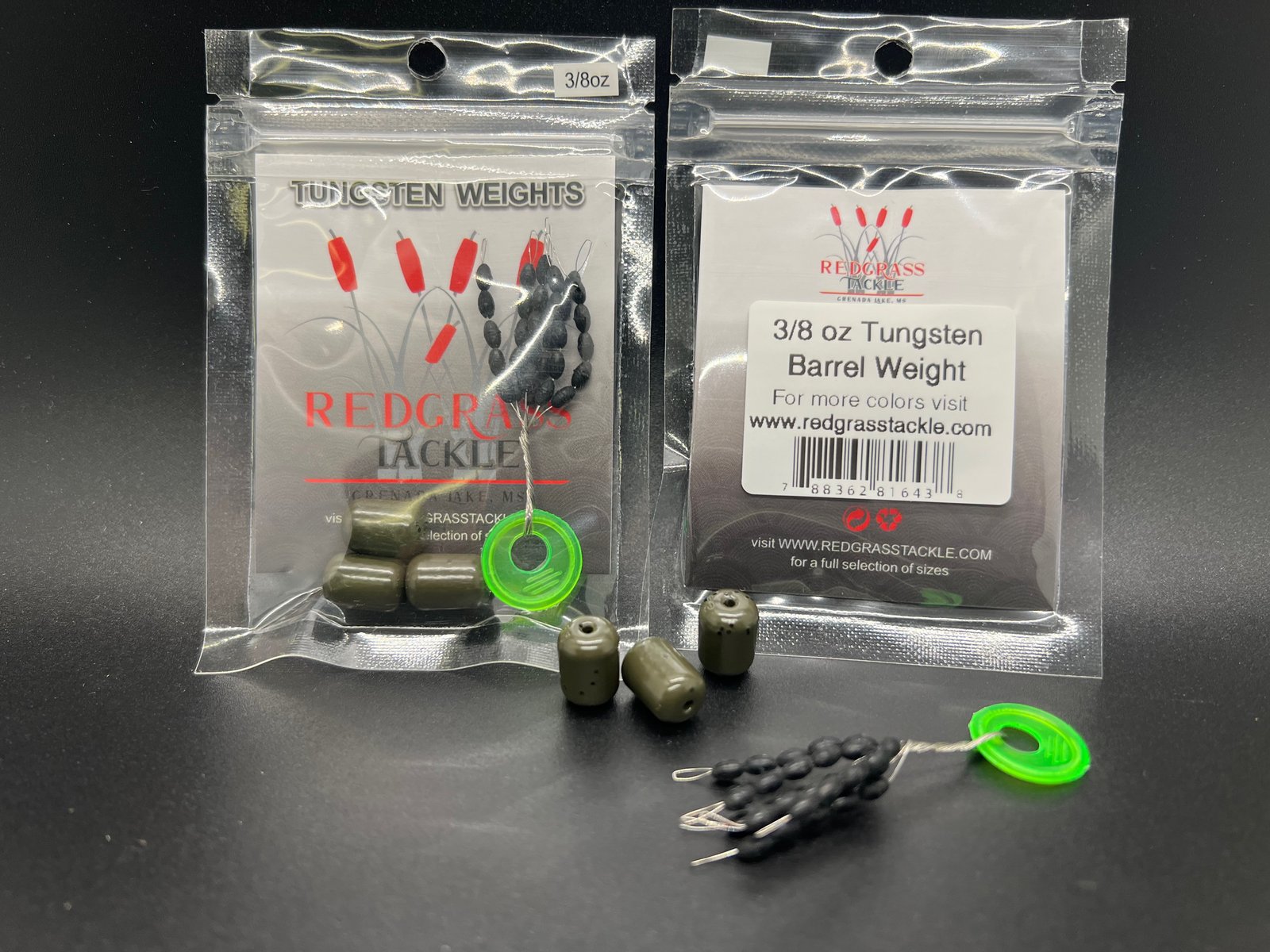3/8oz Barrel Tungsten Weights - 3pk | Redgrass Tackle