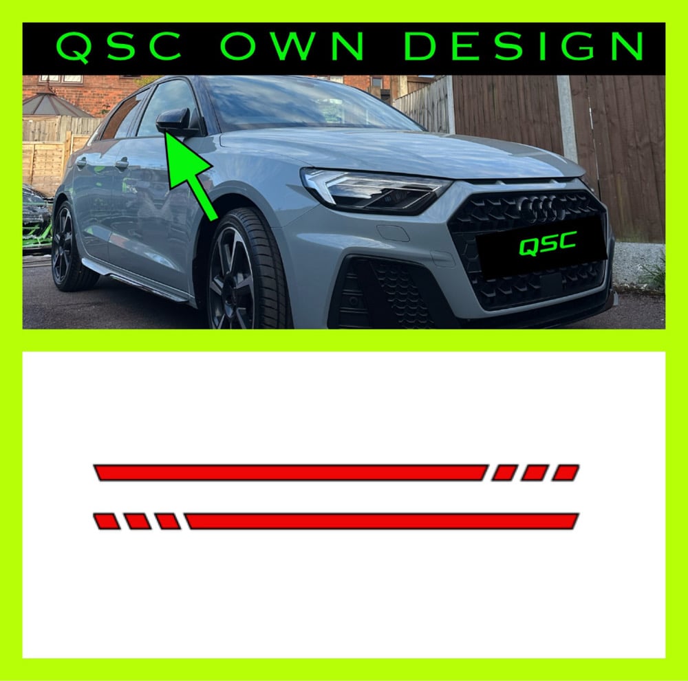 X2 Wing Mirror Slash/ Full Decal Stickers for Audi A1 Gen 2 | QsCustom