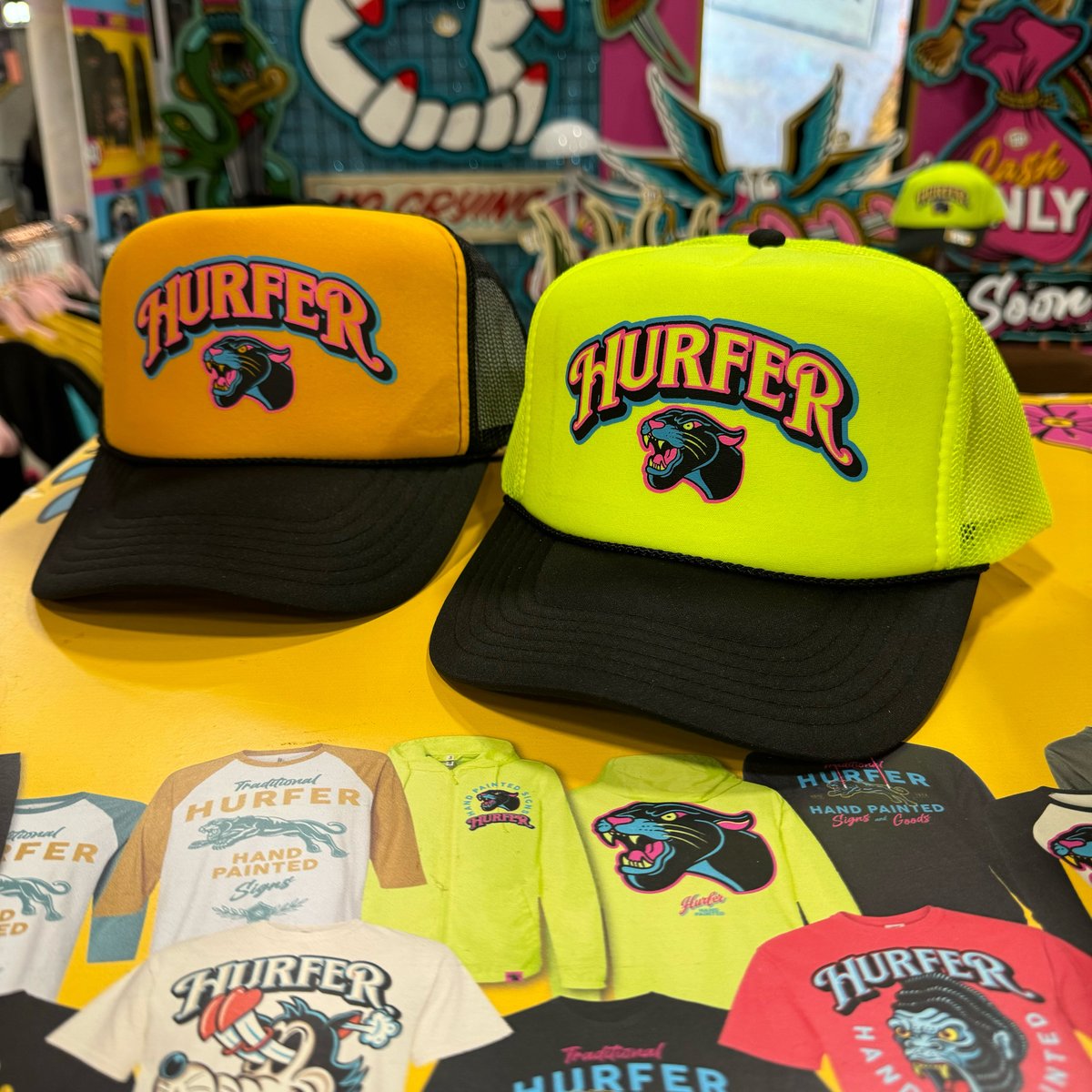 Hurfer Panther Trucker Hat | Hurfer Hand Painted
