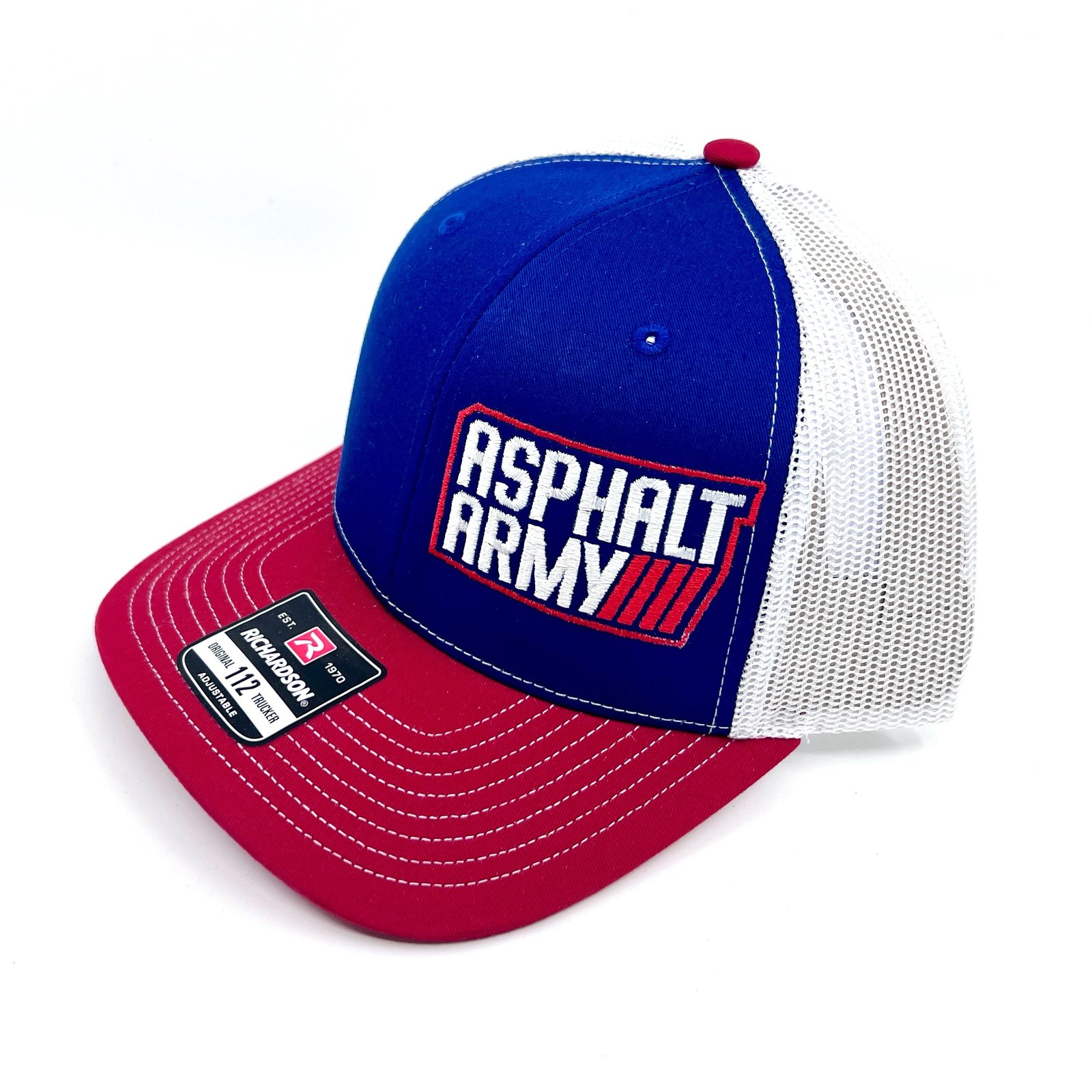 Richardson 112 Red/Blue And White Mesh / ASPHALT ARMY