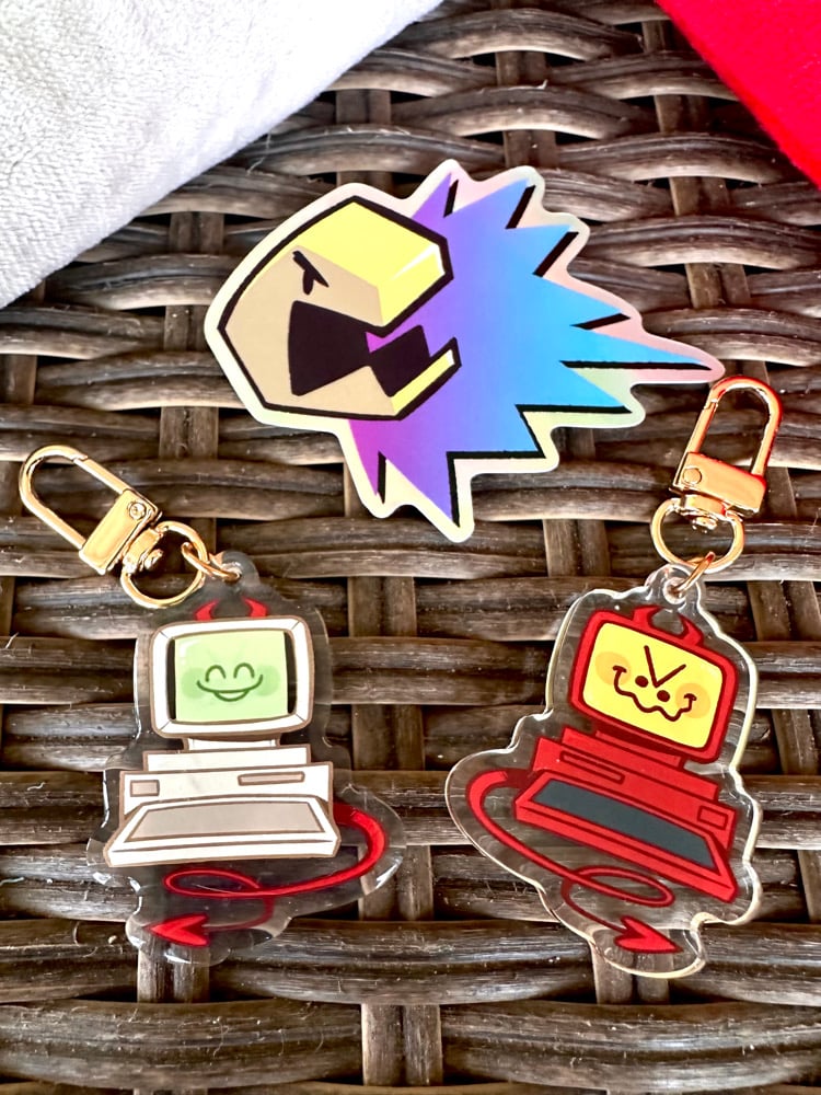Edgar 2.5” reversible Charm + sticker bundle! | Twilight Palms