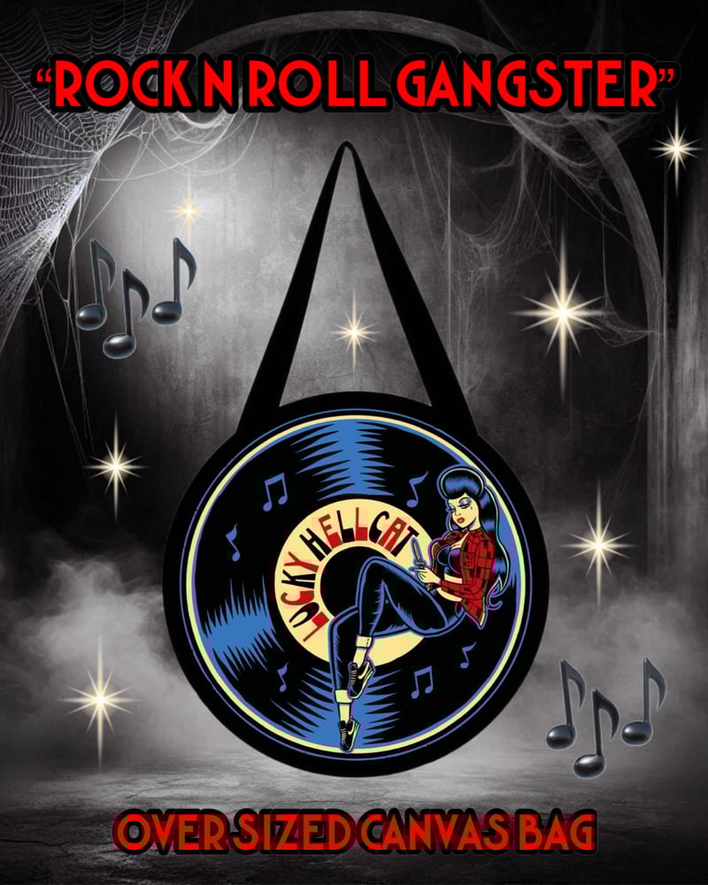 Rock n Roll Gangster Oversized Canvas Bag | Lucky Hellcat