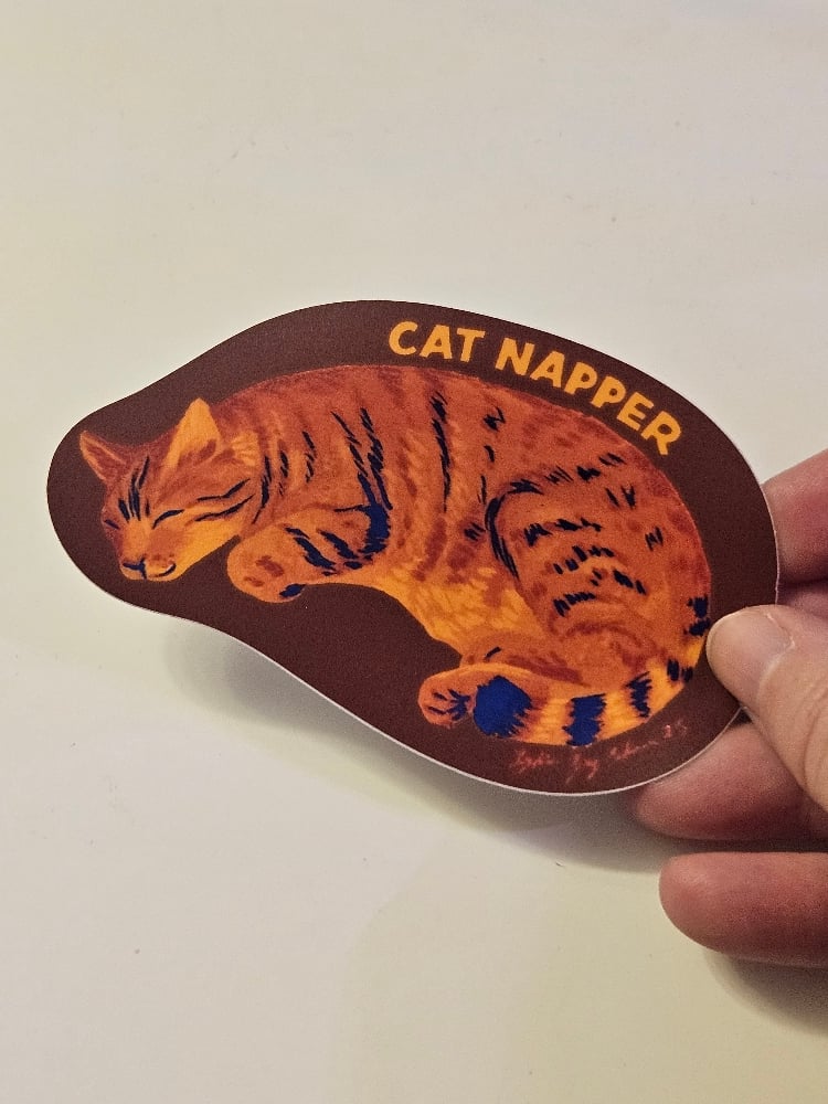 Cat Napper Sticker | Lydia Joy Palmer Art + Design