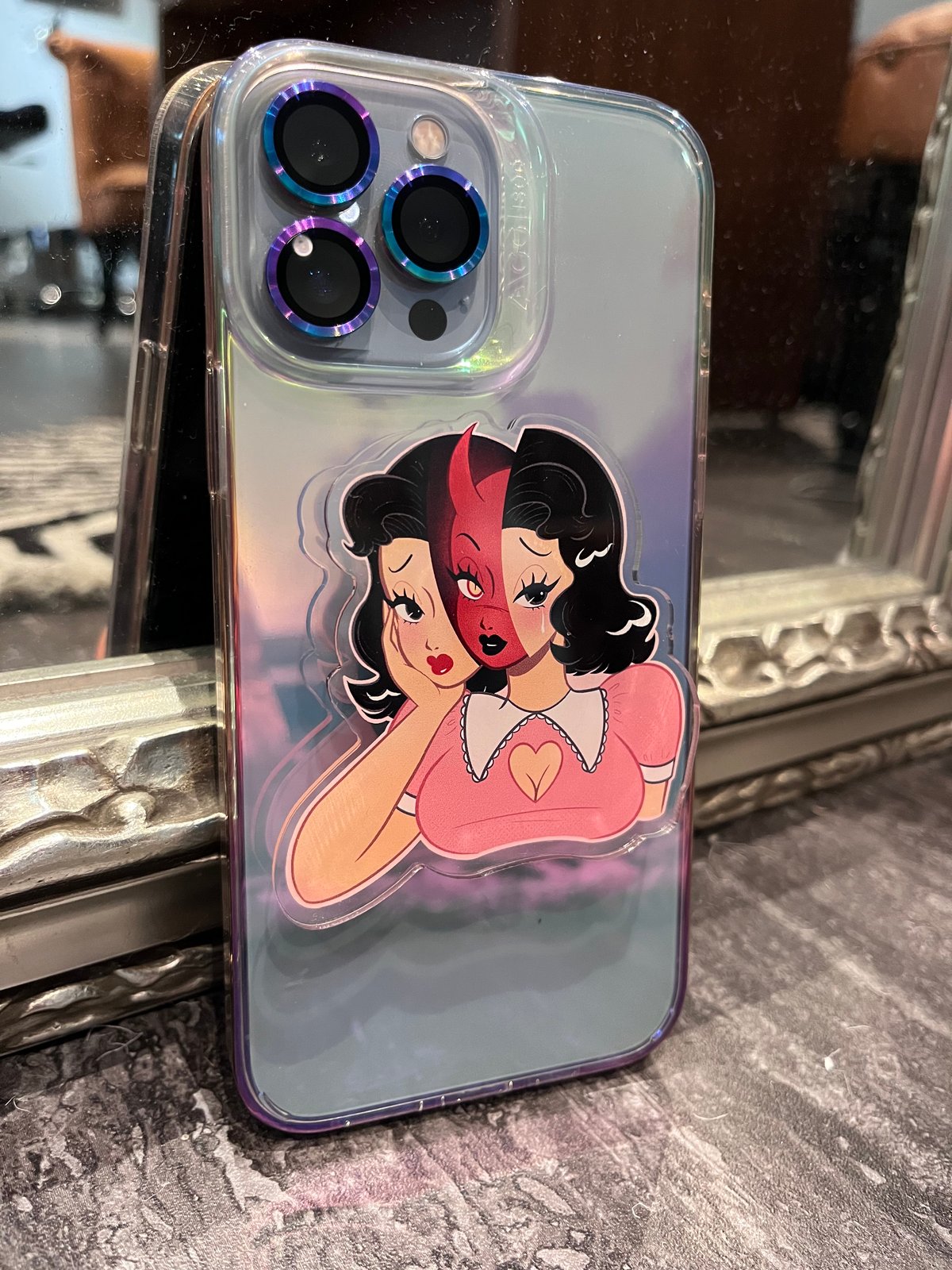 Devil girl Pop socket | Art By Miss Alice Meow