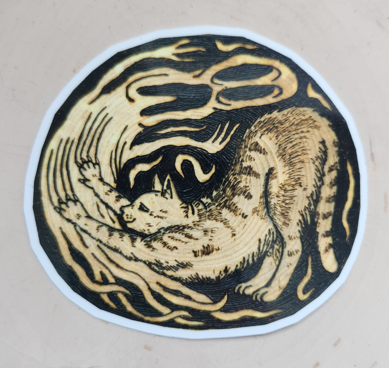 Scratching Ghost sticker | Cosmic Devil Art