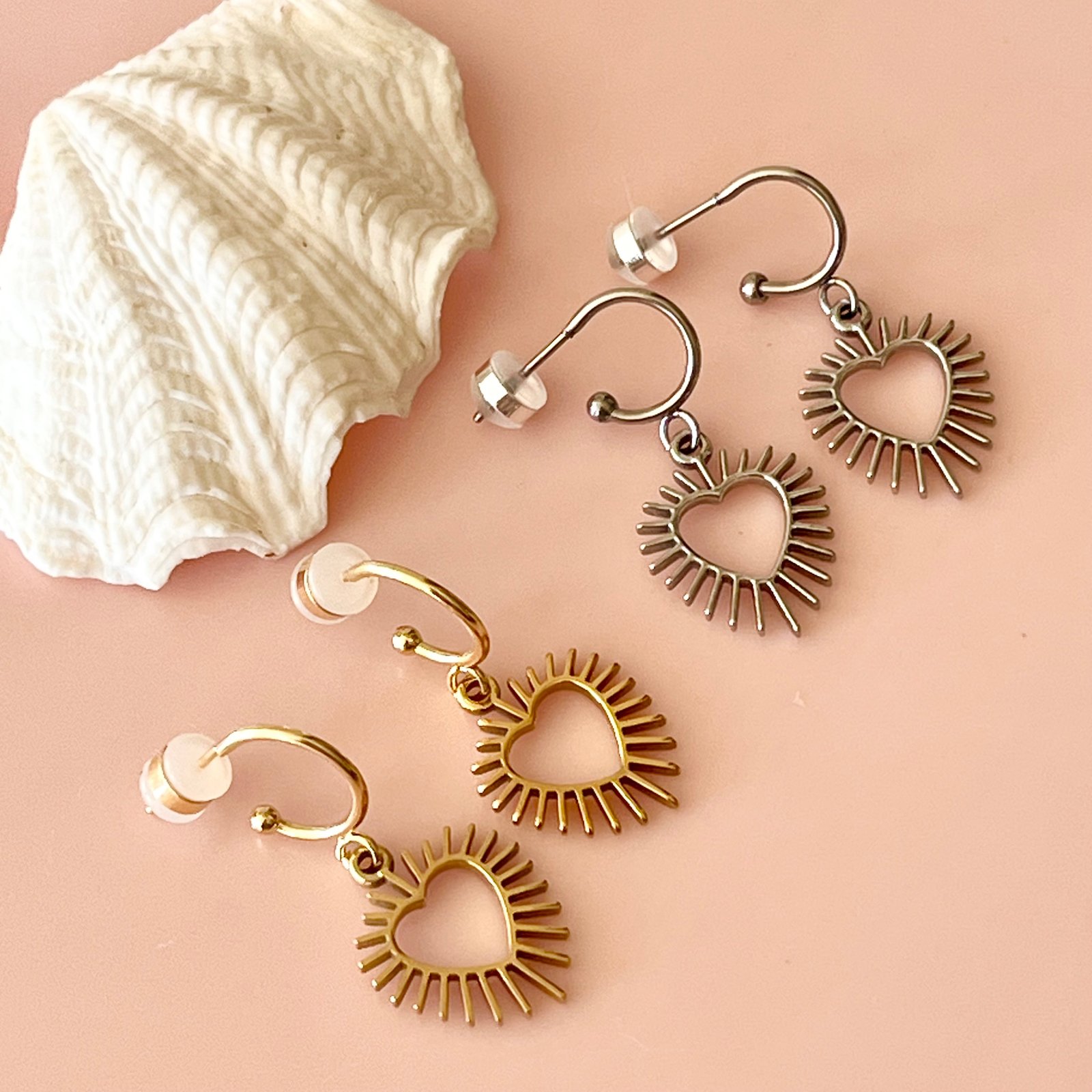 Spiky Heart Half Hoops / Penny Foggo