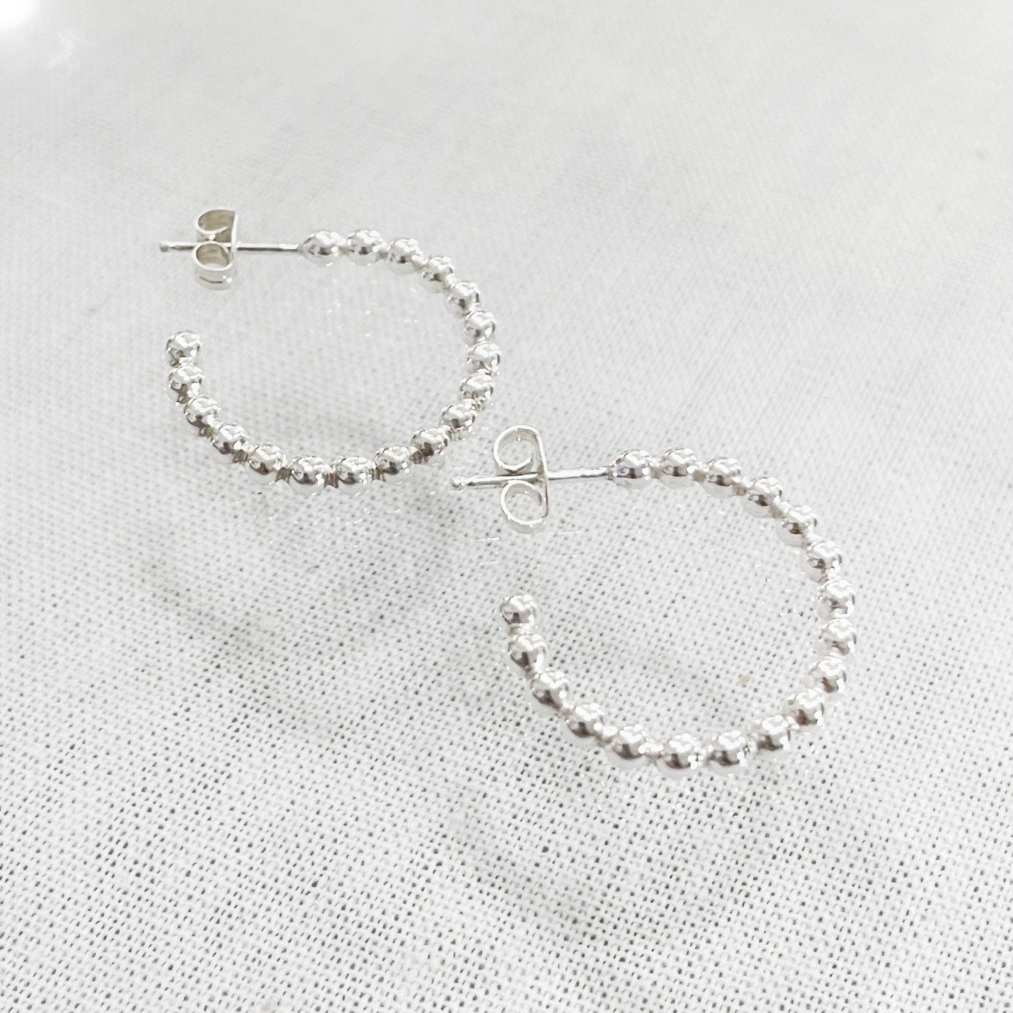 Beaded Sterling Silver Mini Hoops | B.Link