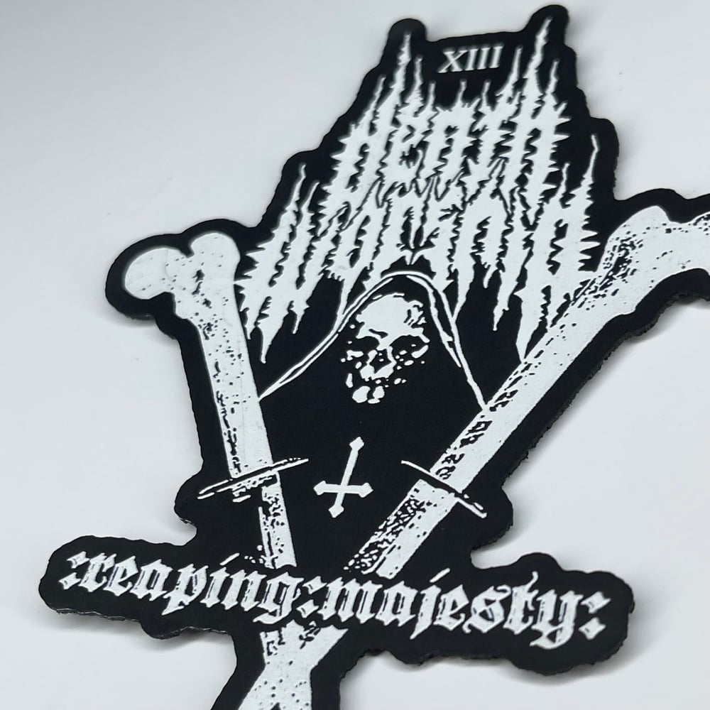 Death Worship - :REAPING:MAJESTY: Carved Faux Leather *SMALL* Patch ...