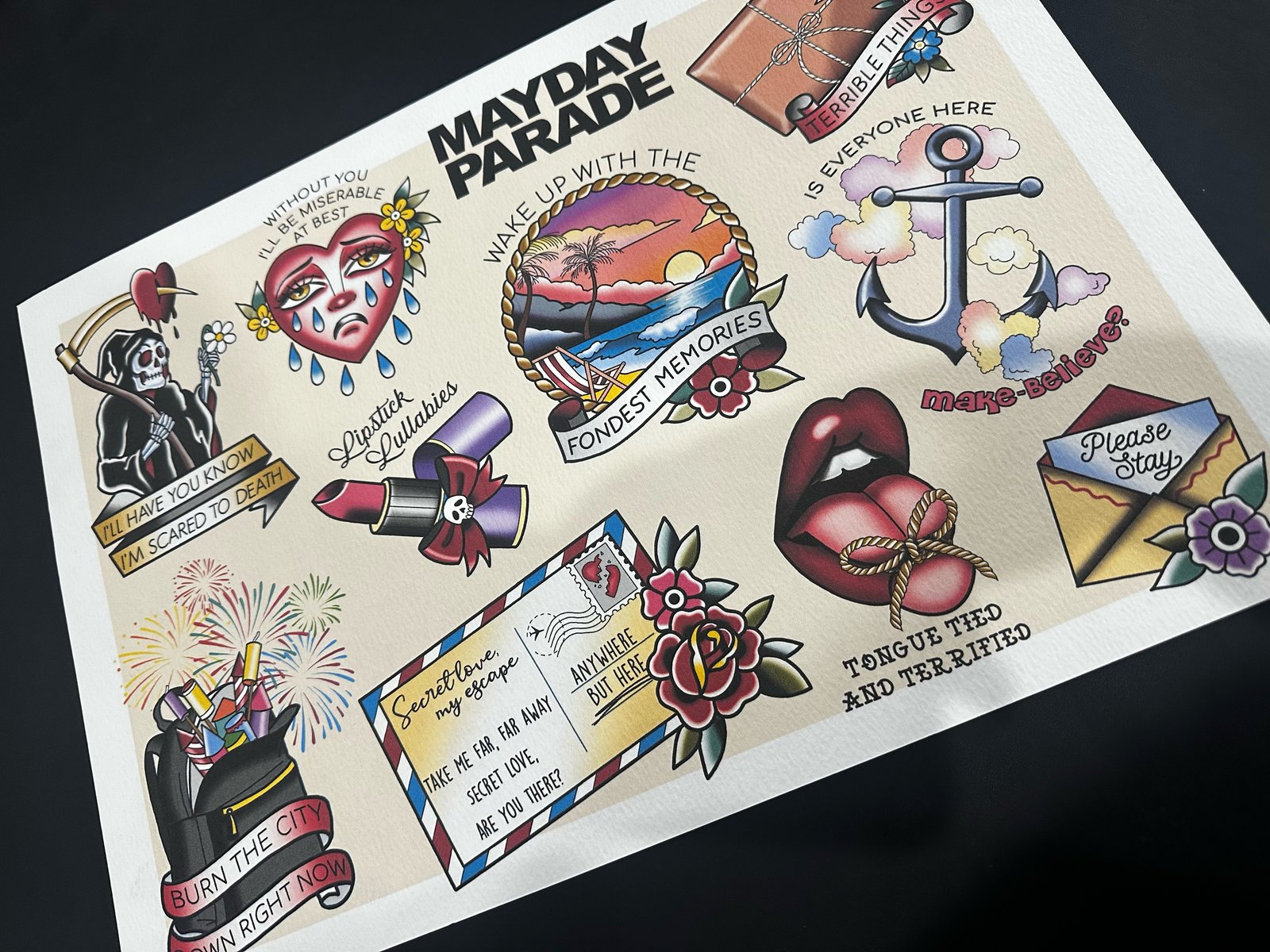 Mayday Parade Flash Sheet | RachaelDtattoo