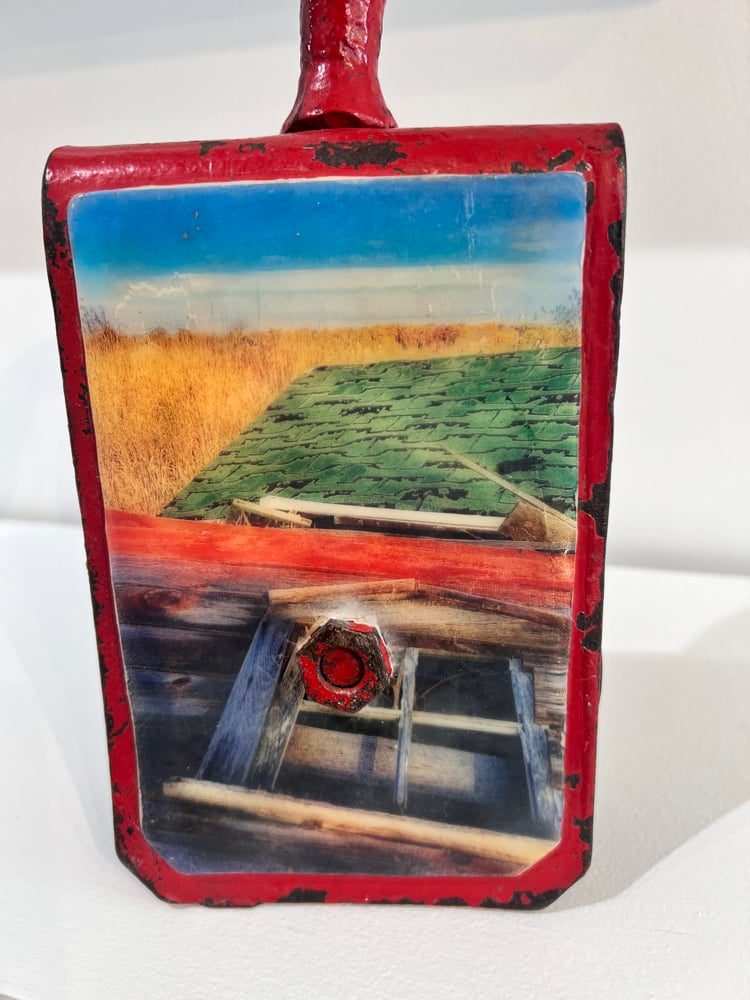 Red Metal Pulley- Liz Barick Fall | Higher Art Gallery online