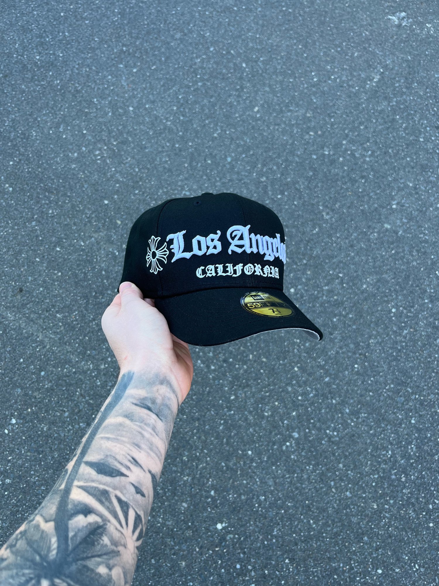 BLACK SCRIPT LOS ANGELES CUSTOM FITTED CAP | WORLDWIDE RANK LLC BLACK SCRIPT LOS ANGELES CUSTOM FITTED CAP | WORLDWIDE RANK LLC