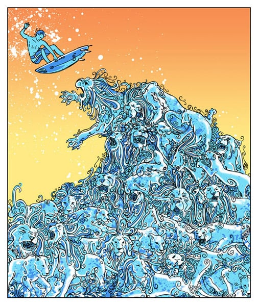 GIGART — Orange Lion Wave Variant Art Print
