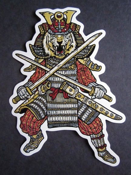 Gigart — Samurai Tiger Warrior Die Cut Vinyl Sticker