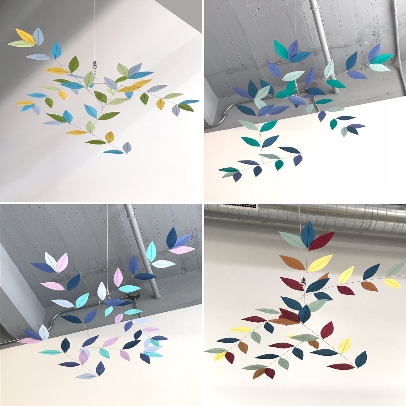 NURSERY SIZE - CUSTOM COLOR Stylized Leaf Mobile | Jan R. Carson