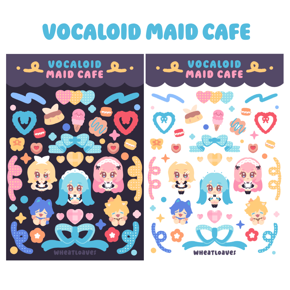 Vocaloid Maid Cafe Sticker Sheet | Wheatloaves