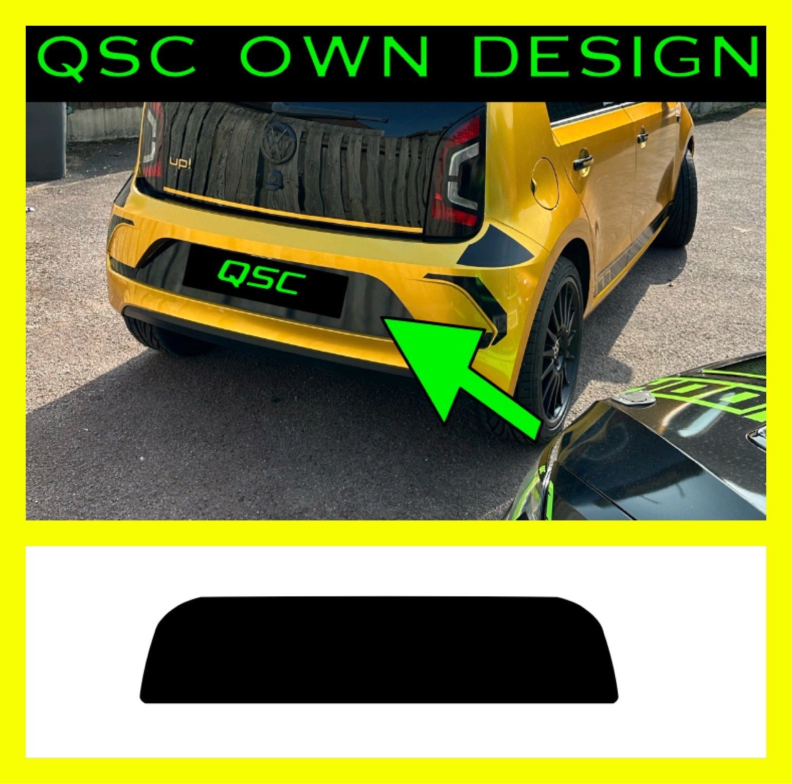 X1 Vw Up! Facelift Plate Backing Surround Sticker | QsCustom